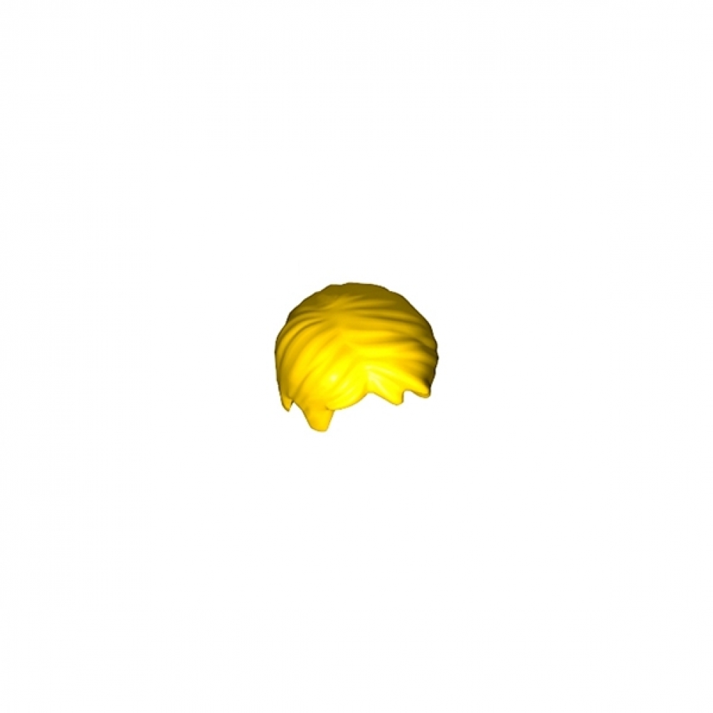 Minifigure, Hair Short Tousled with Side Part Yellow - BRIX PLANET ...